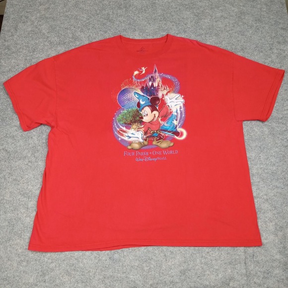 Disney | Shirts | Disney Shirt Men 3xl Red Mickey Mouse Walt Disney ...